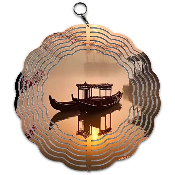 Design | Tranquil Seascape Of Japanese Boat Design Wind Spinner | Poshmark